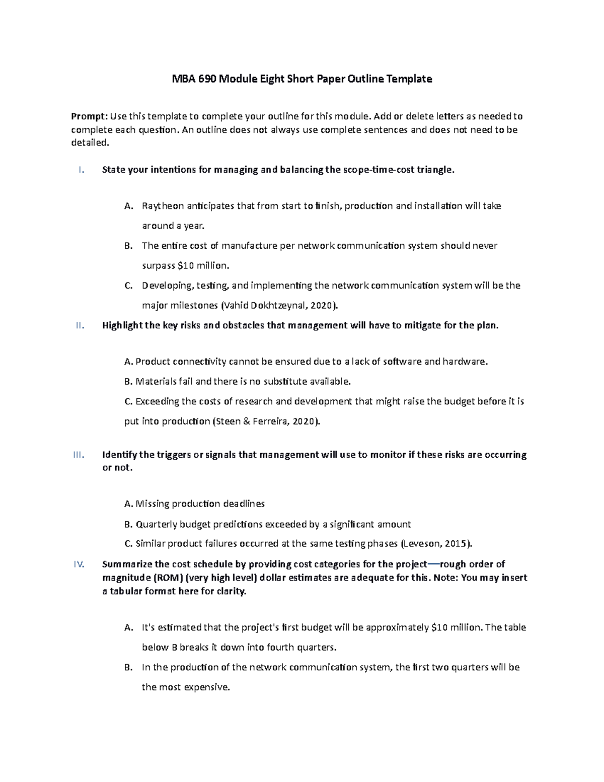 Assignment 8 Templete 300 - MBA 690 Module Eight Short Paper Outline ...