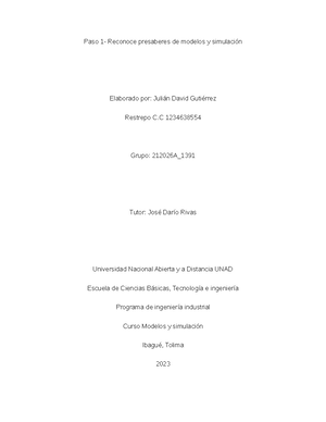 pre saberes modelo y simulacion - Paso 1_Reconoce presaberes de modelos ...