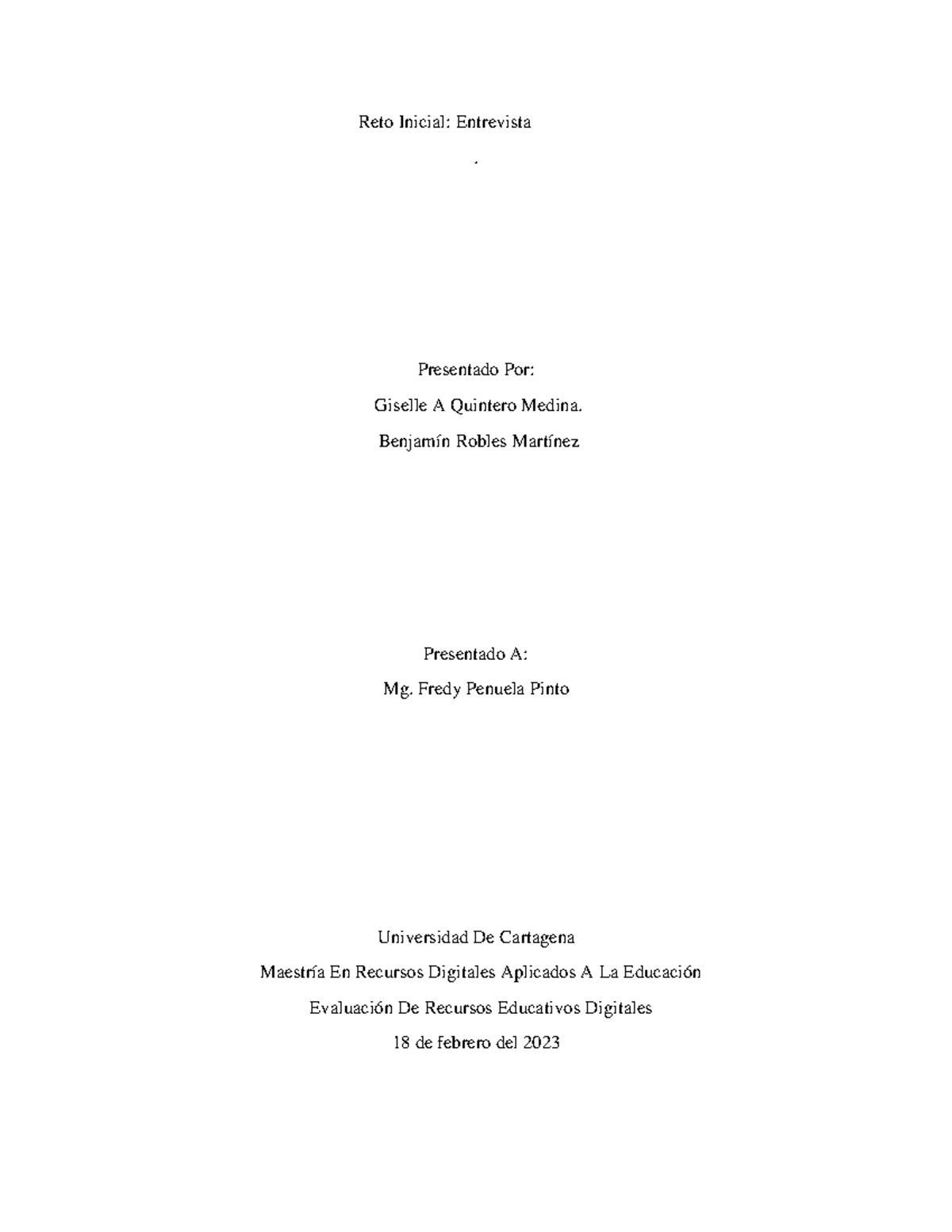 Reto Inicial teorias pedagógicas - Reto Inicial: Entrevista ...