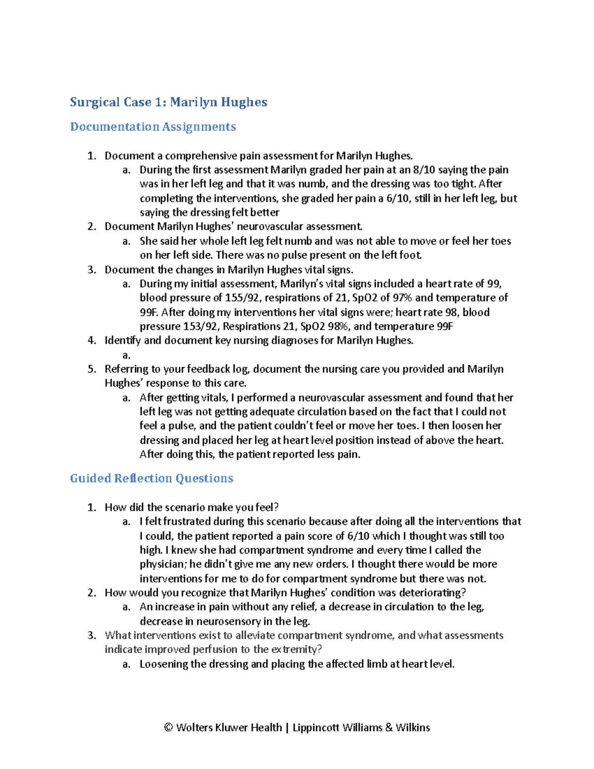Surgical Case 01 Marilyn Hughes DA - Surgical Case 1: Marilyn Hughes ...