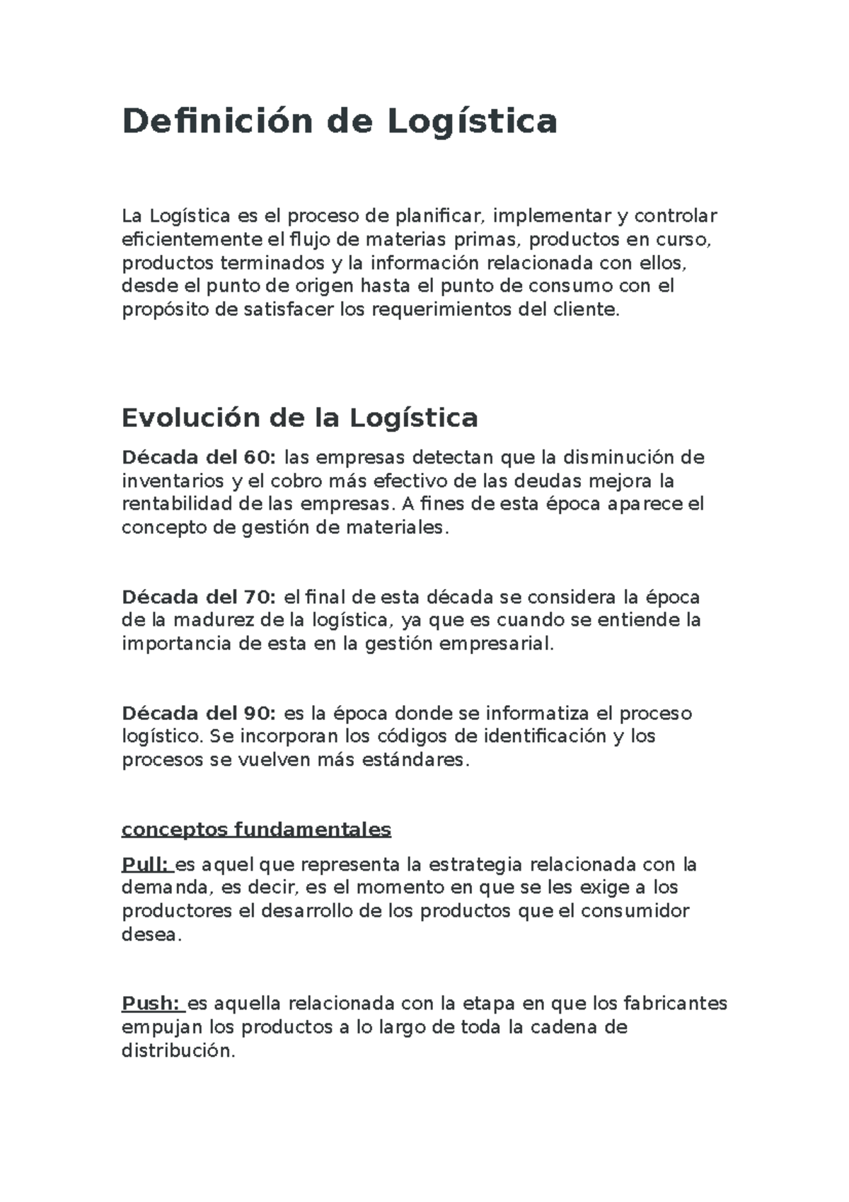 Definición de Logística - Definición de Logística La Logística es el ...