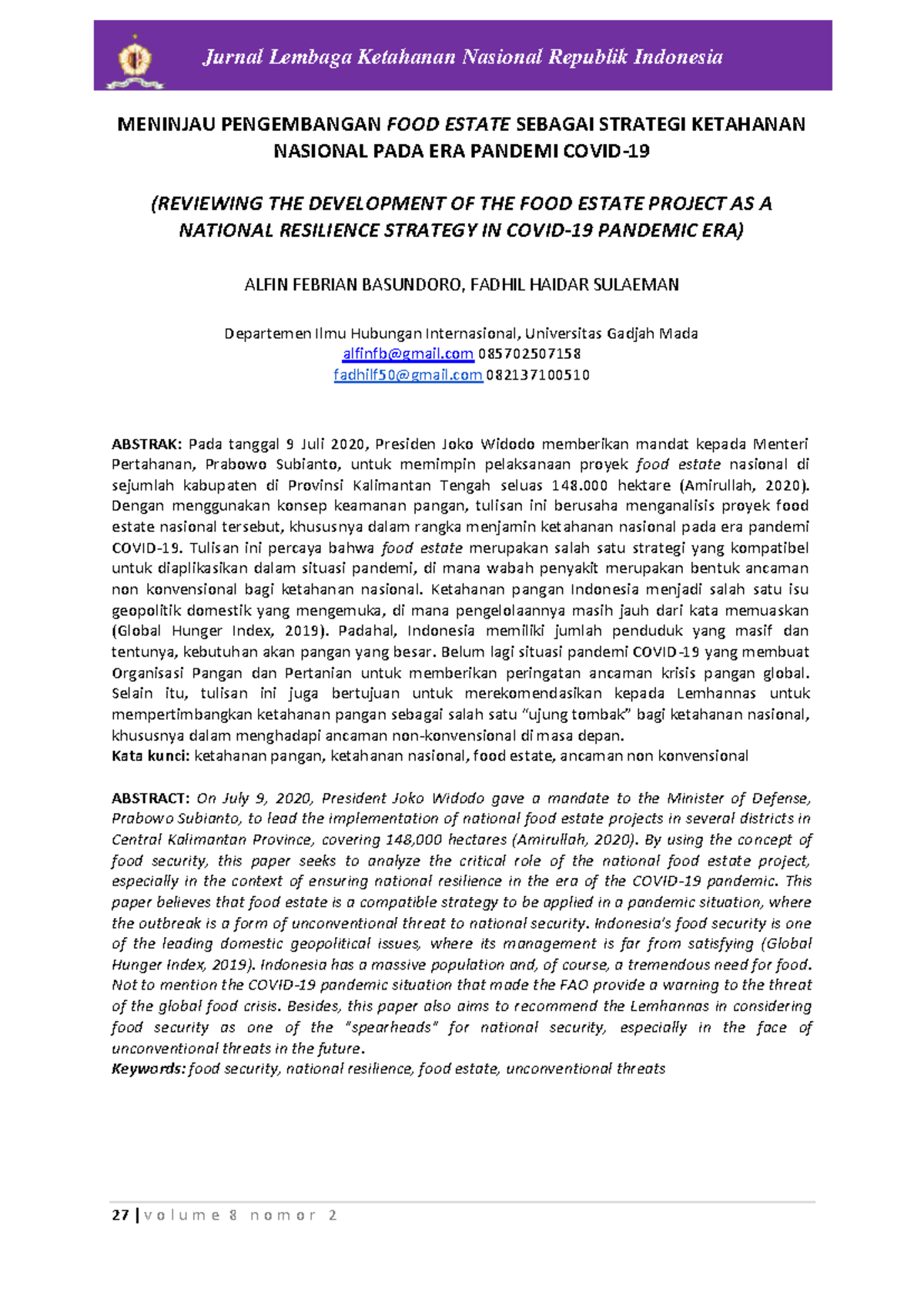 307-Article Text-664-1-10-20221017 - MENINJAU PENGEMBANGAN FOOD ESTATE ...