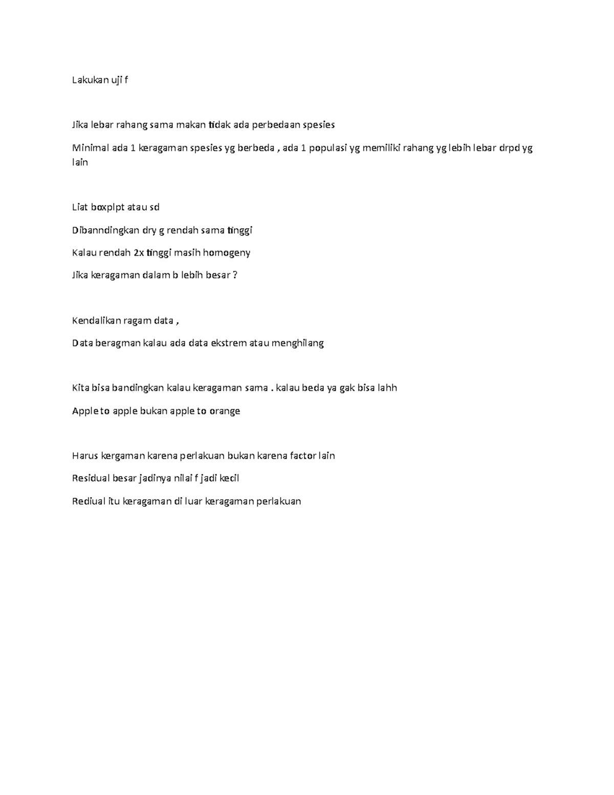 Aplikasi Program Pengolahan DATA (AAPD) Practical 07.Mandible Width in Kangaroos - Lakukan uji f ...