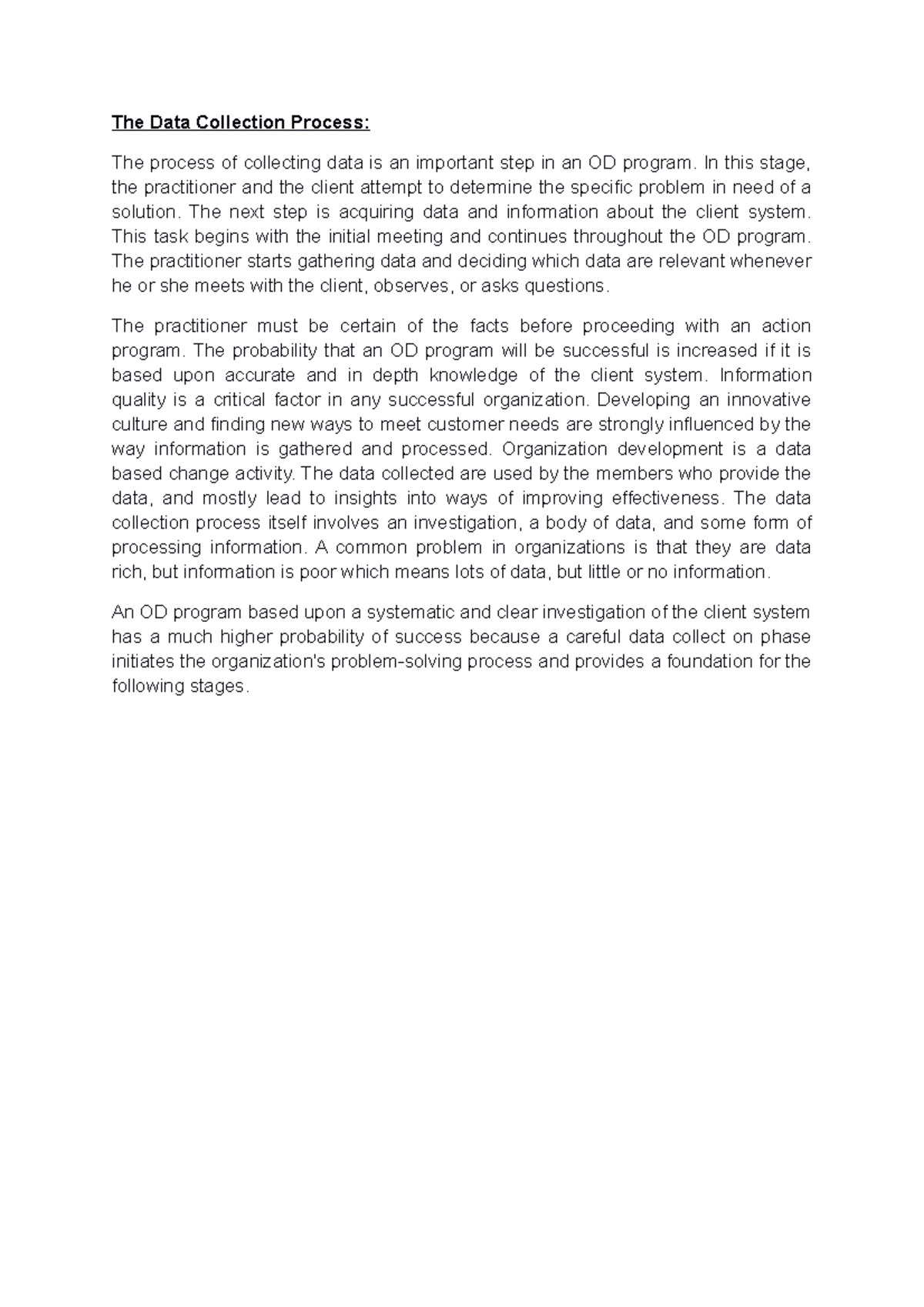 The Data Collection Process - In this stage, the practitioner and the ...