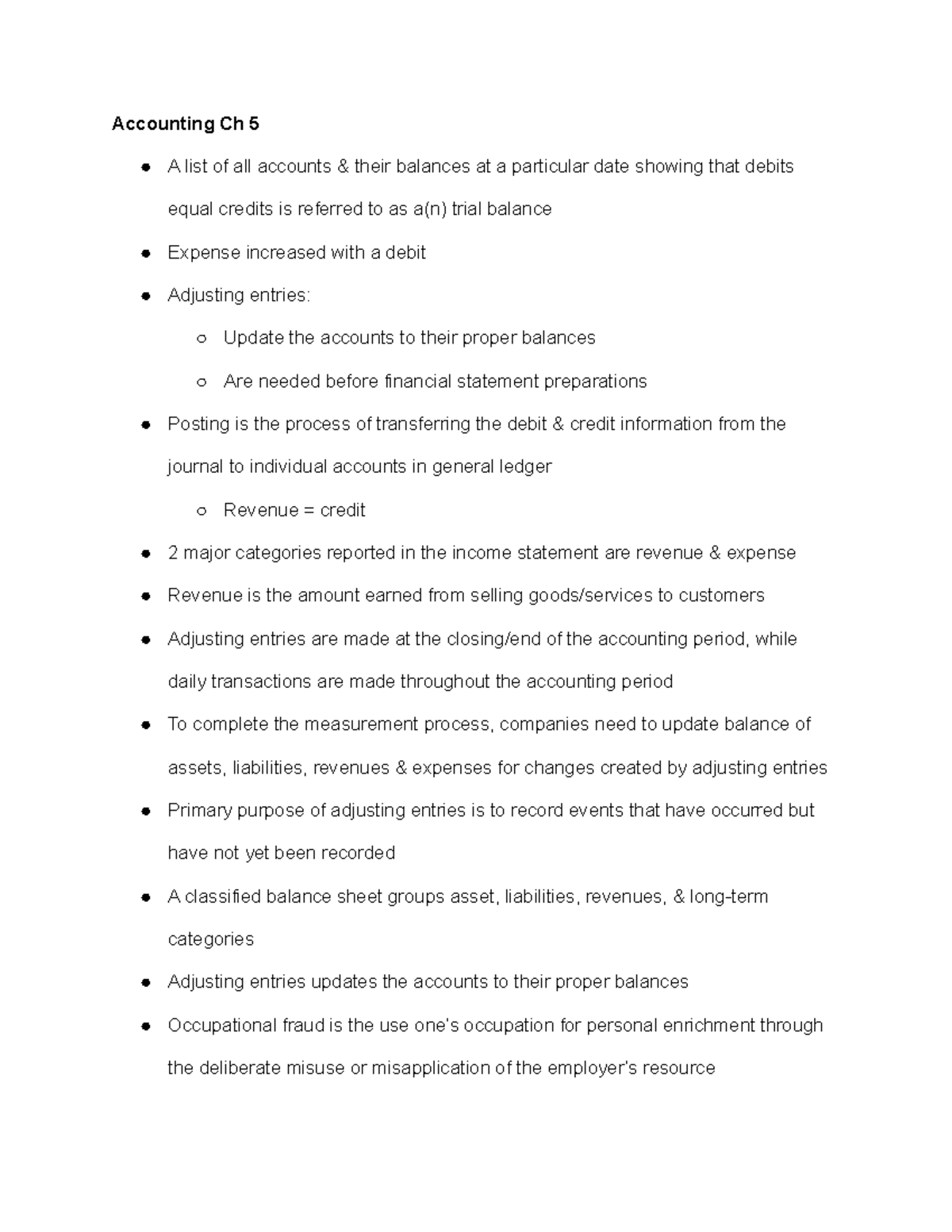 Accounting Ch 5 - Studocu