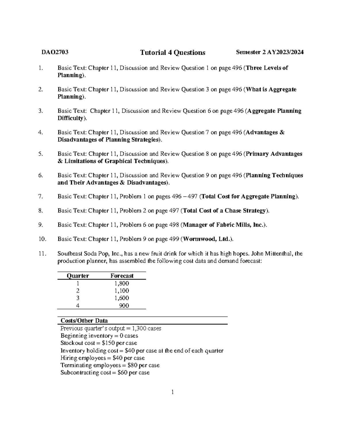 Tutorial 4 Questions - tut - 1 DAO2703 Tutorial 4 Questions Semester 2 AY 2023 /202 4 Basic Text ...