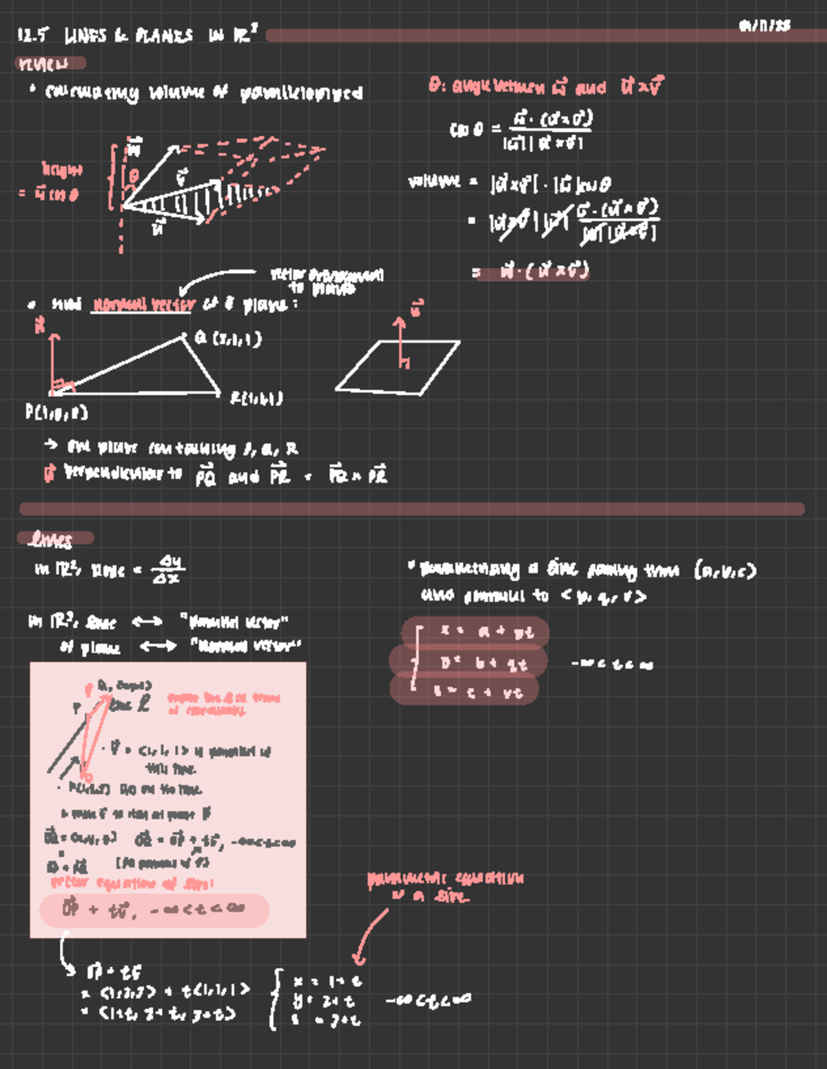 Multivariable Calculus 12.5 Lines in Space - Thomas' Calculus, 14th ...