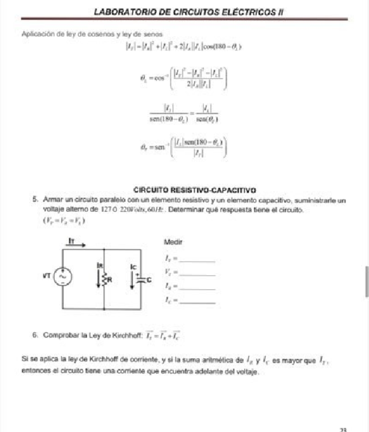 Práctica 4 circuitos - act 4 de fime - LABORATORIO DE CIRCUITOS ELÉCTRICOS Il Aplicación de ley ...