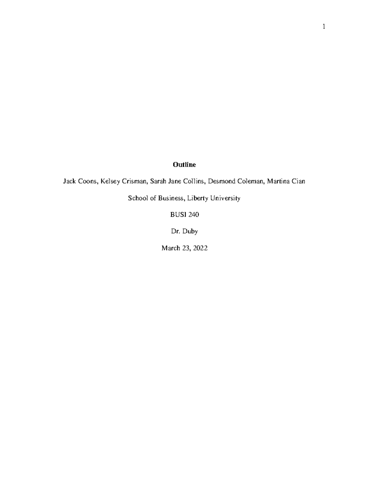 OB Project Outline 1 - This is about OB change - 1 Outline Jack Coons ...