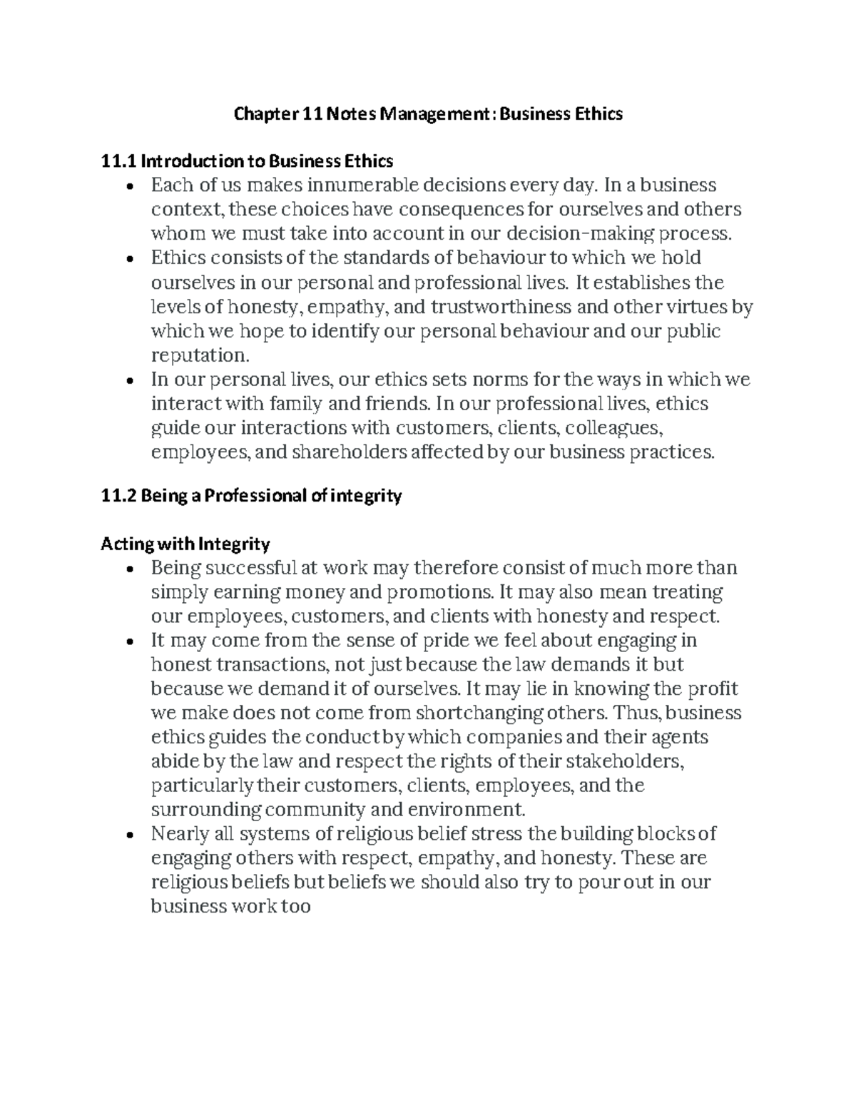 CHAP 11 - Chapter 11 Notes Management - Chapter 11 Notes Management ...