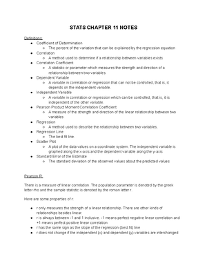Stats chapter 12 notes - STATS CHAPTER 12 NOTES Definitions: Chi-square ...