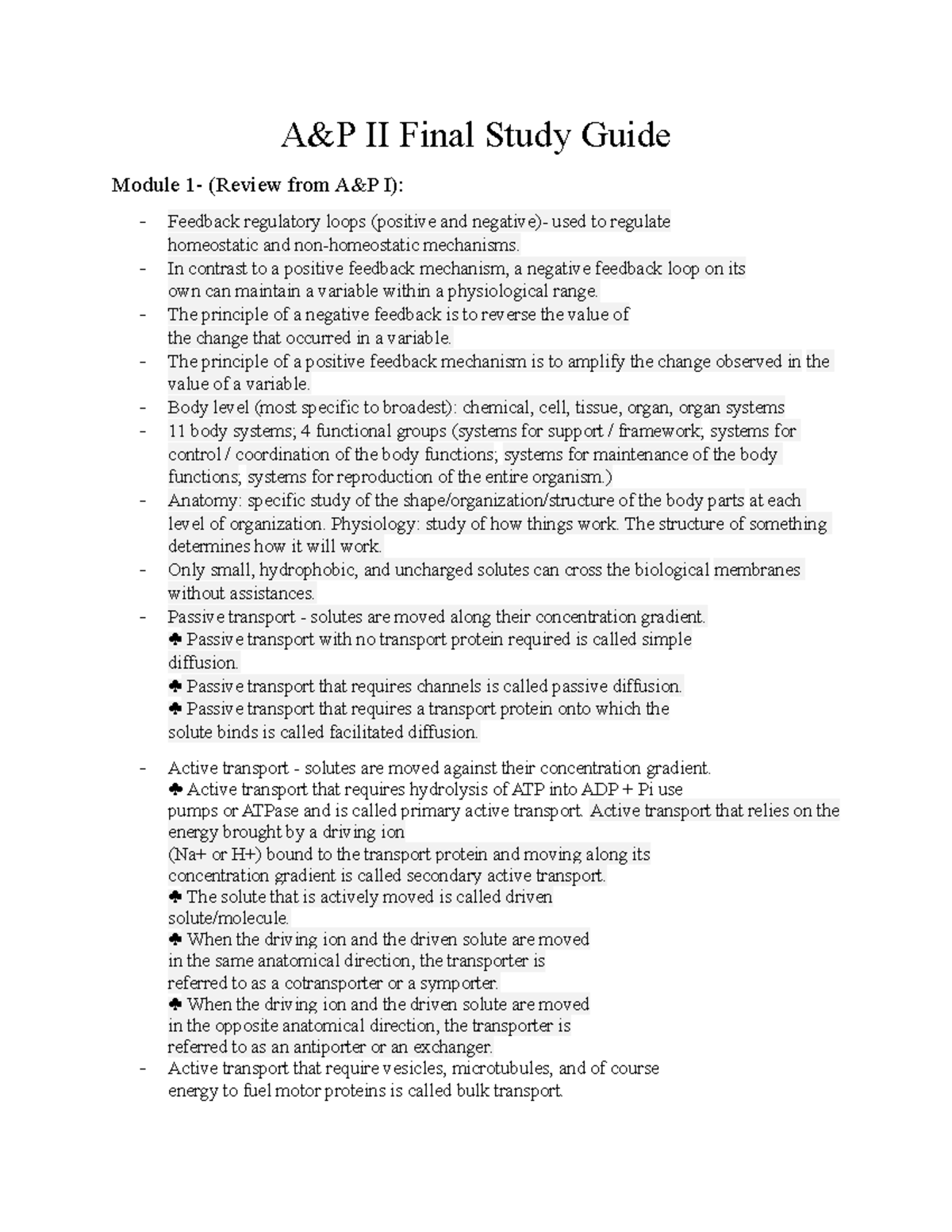 Ap IIstudyguide - This is a review of Anatomy II for students who may struggle or want a ...