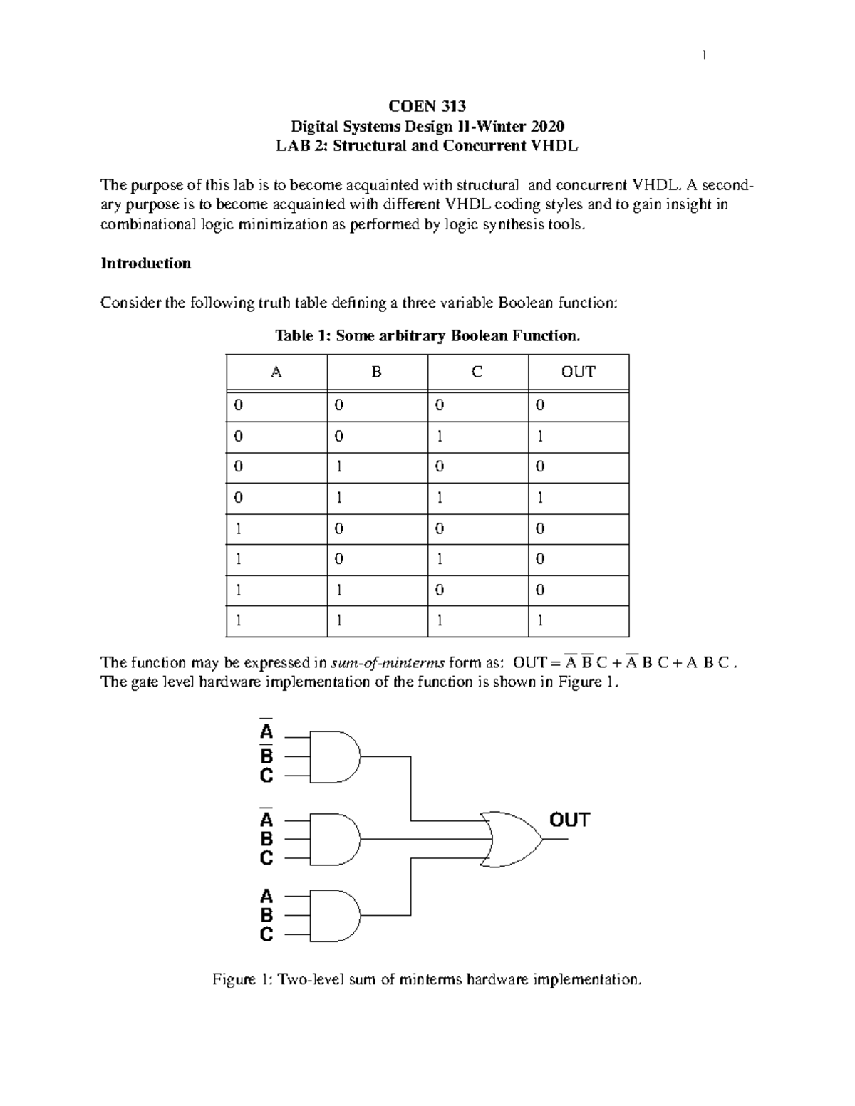 Lab2 - Second lab - COEN 313 Digital Systems Design II-Winter 2020 LAB 2: Structural and ...