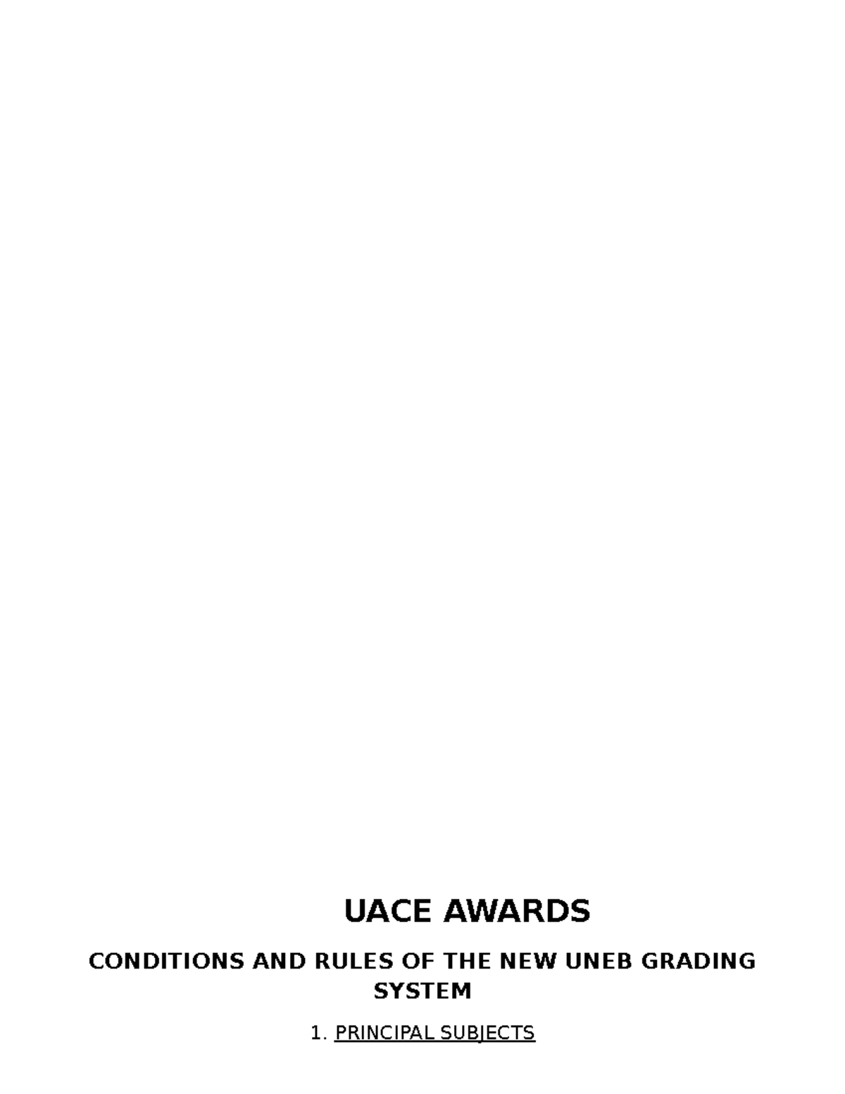 UACE Award Rules - Details - UACE AWARDS CONDITIONS AND RULES OF THE ...