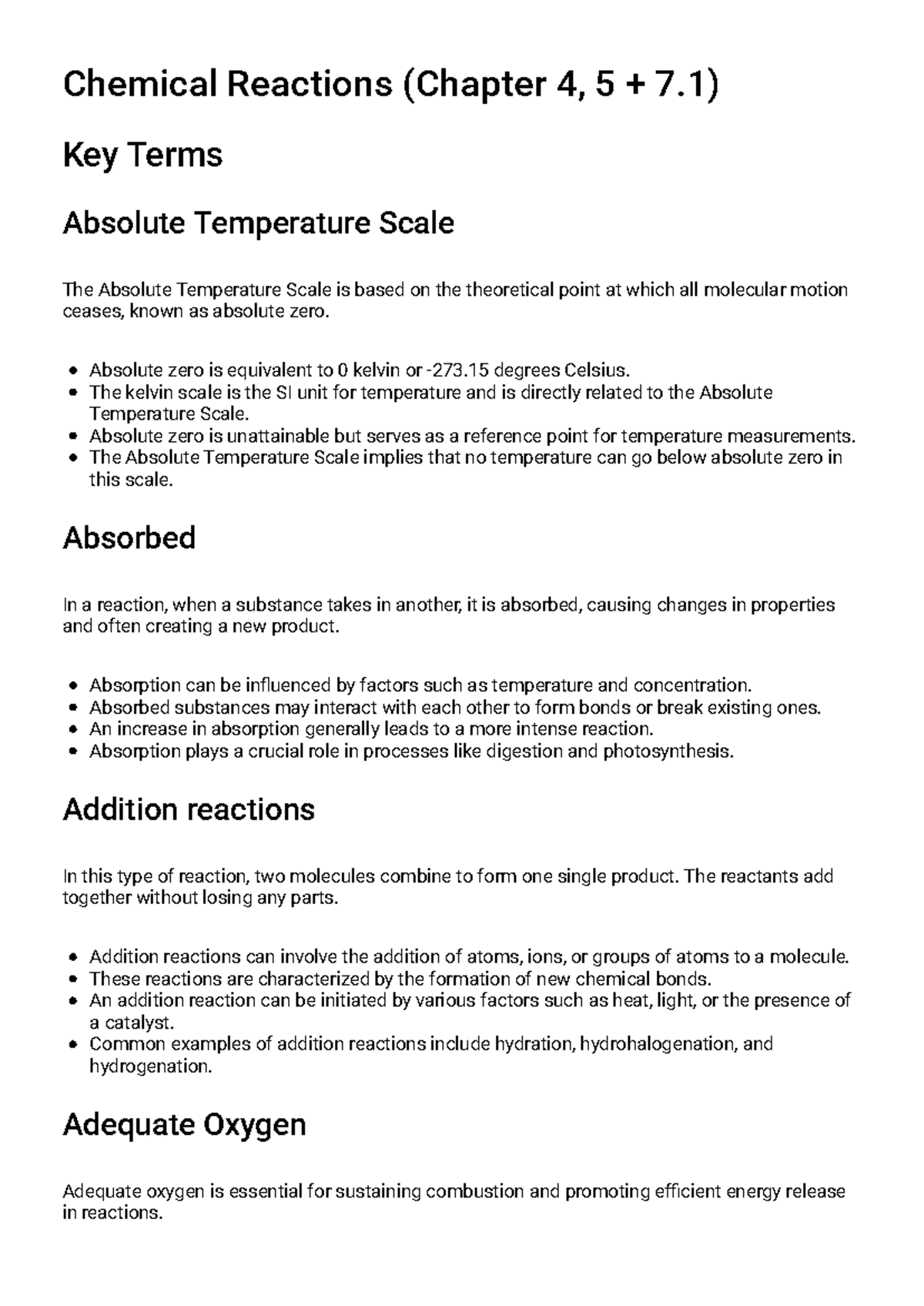 Chemical Reactions Chapter 4571-Study Guide - Chemical Reactions ...