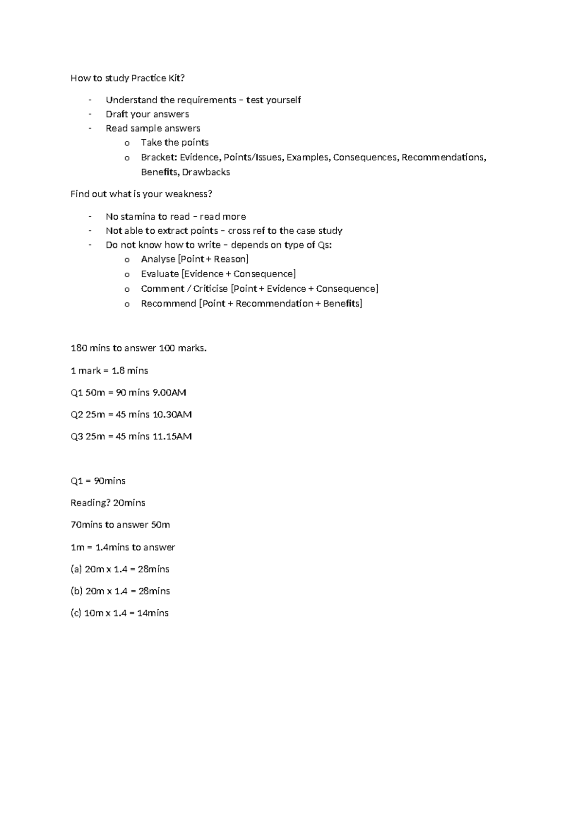 Preparing for final exam - How to study Practice Kit? - Understand the ...