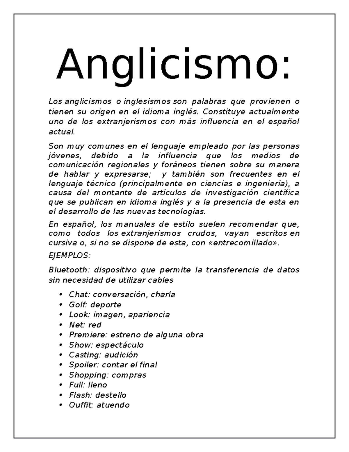 Anglicismo expo - hoy en dia debido a la gran importancia del ingles ...