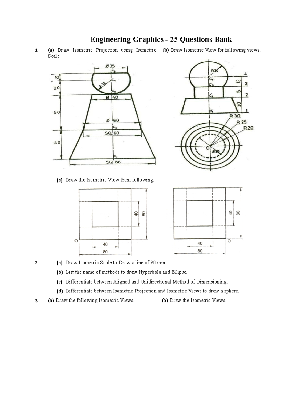 EG Question Bank Old - Engineering graphics is a branch of engineering ...