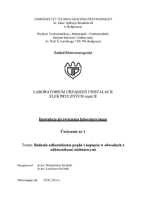 Zadania nr 1 Dr. Fajfer - Wyznaczyć metodą graficzną punkty pracy ...
