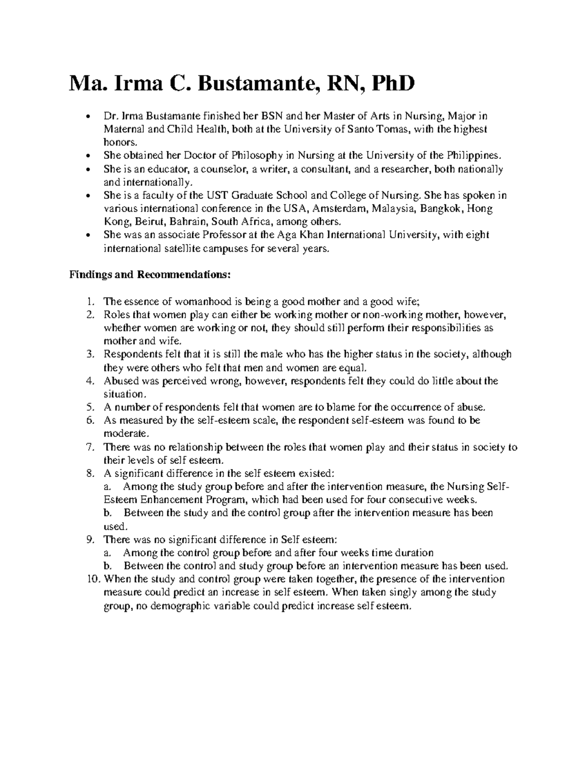 98800625 - notes - Ma. Irma C. Bustamante, RN, PhD Dr. Irma Bustamante ...