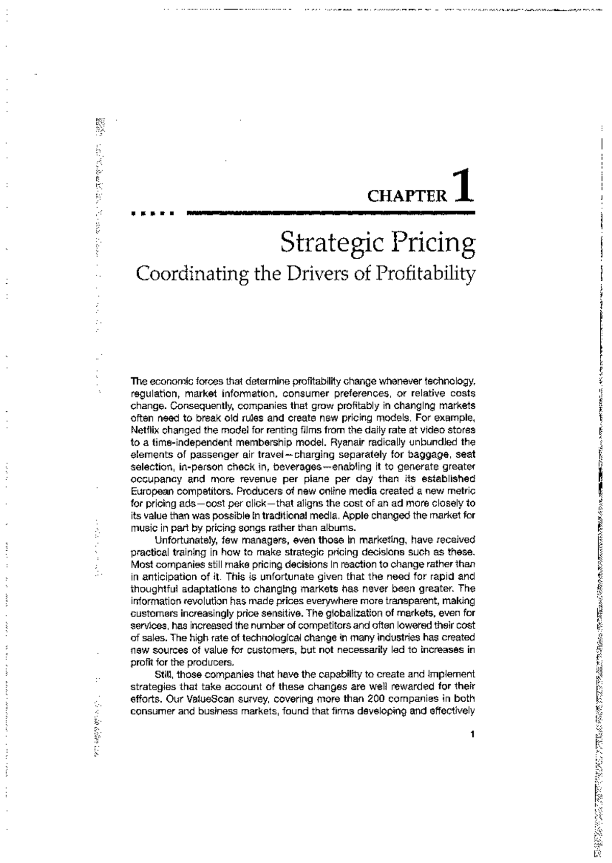 Ch.1 - Strategic Pricing - Anatomy - Studocu