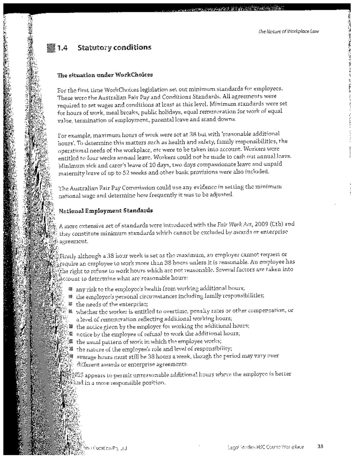Workplace Statutory Conditions - Studocu