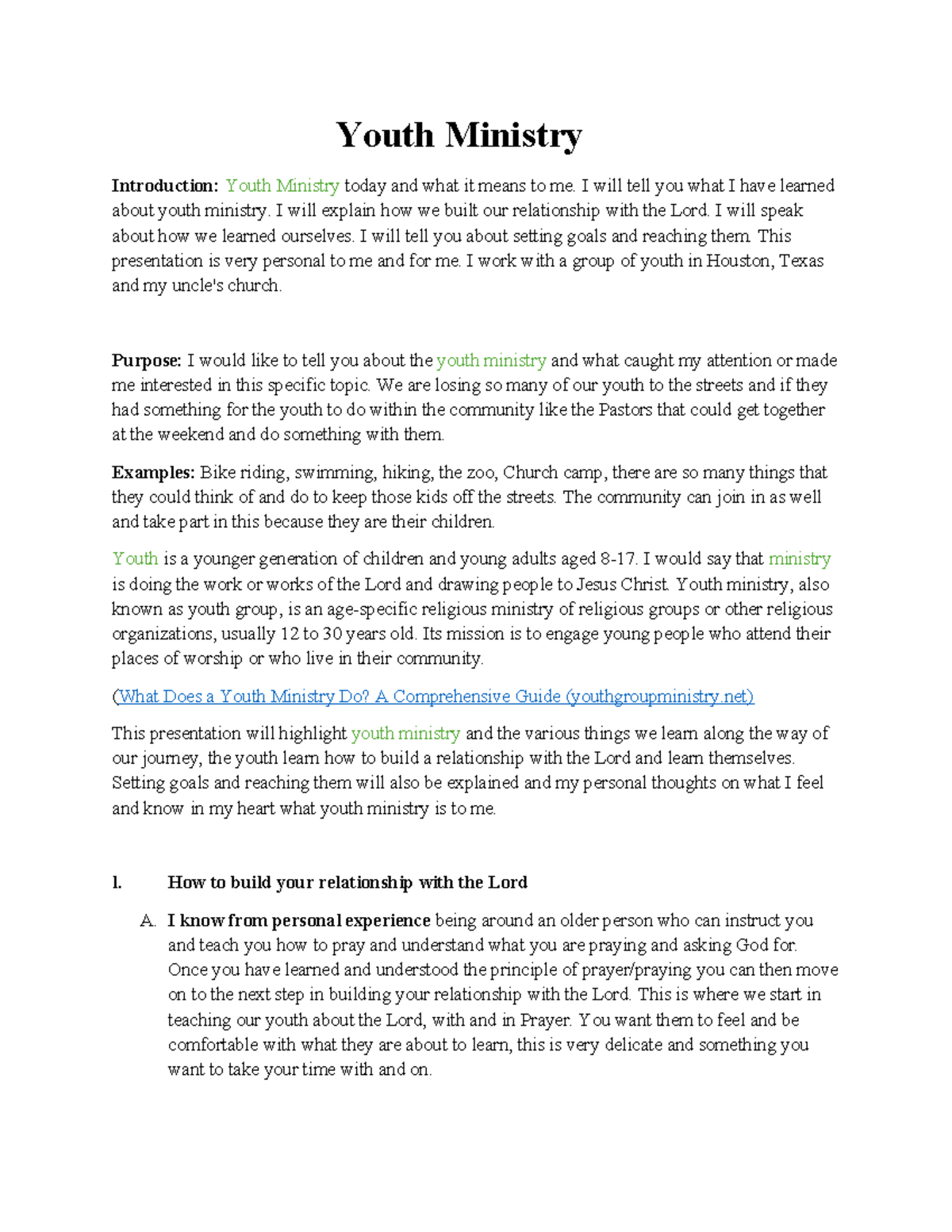 Youth MInistry - I will tell you what I have learned about youth ...