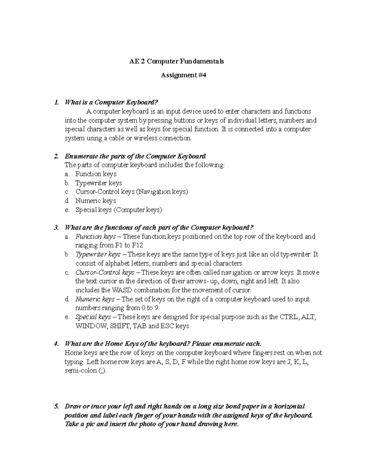 Salise AE 2 Assignment 04 - AE 2 Computer Fundamentals Assignment # 1. What is a Computer ...