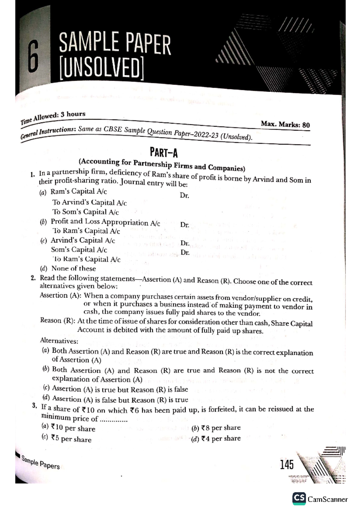 Sample Paper - 6 - Accountancy - Studocu