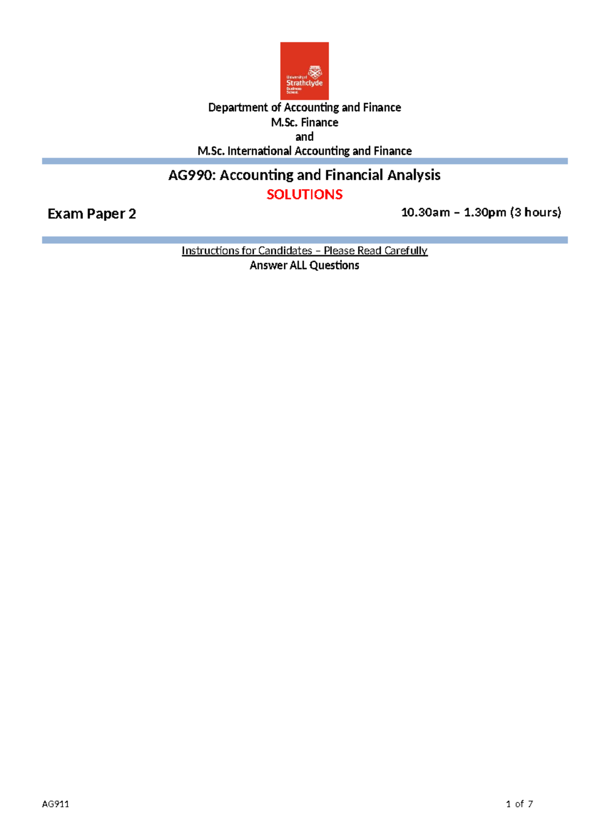 AFA example past paper 2 sols - Department of Accounting and Finance M ...