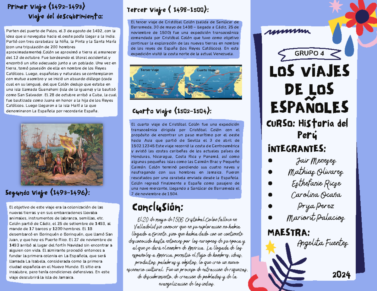 Los Viajes de los Españoles (Tríptico) - PROYECTO ENSIGNA Lola Sánchez ...