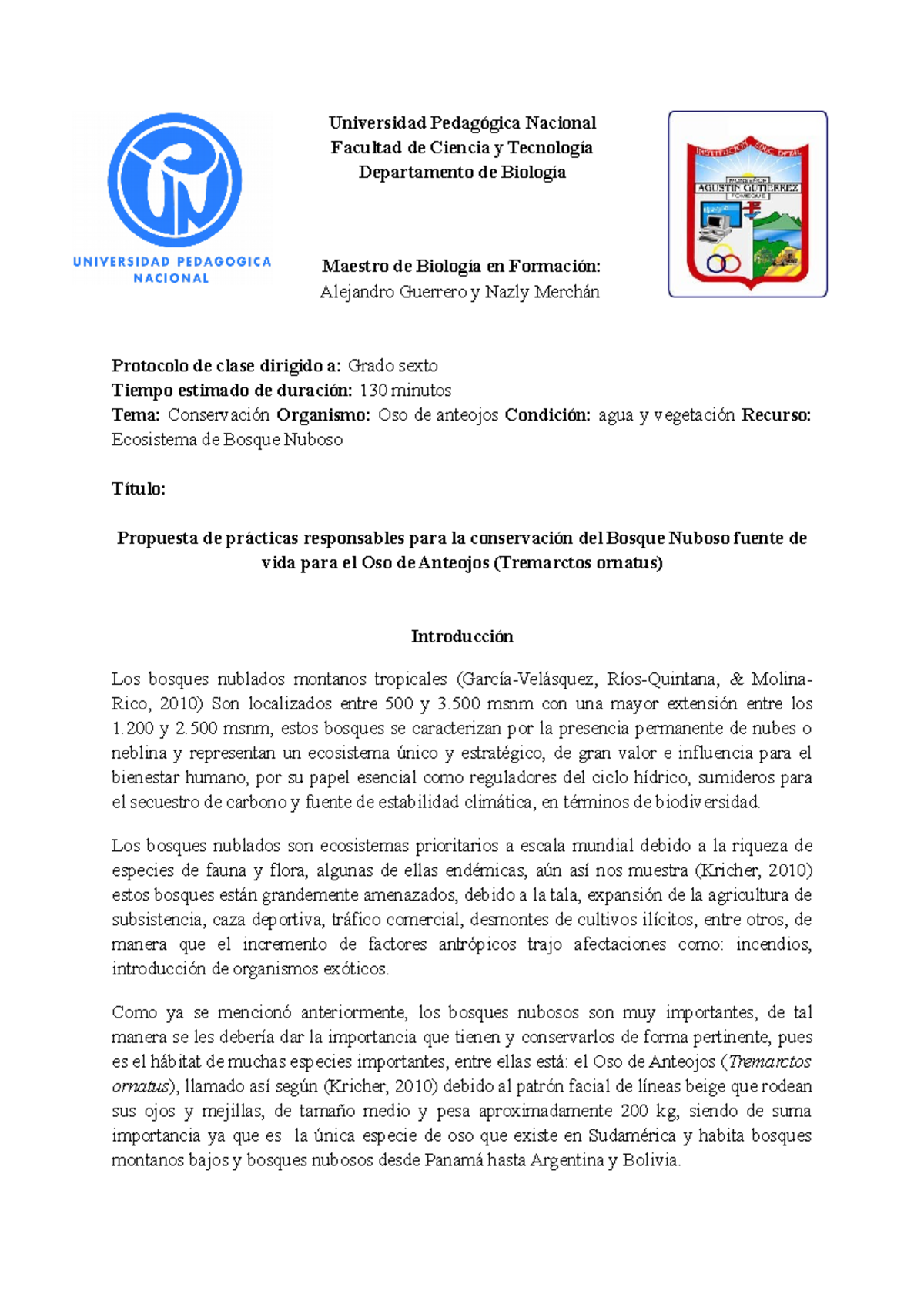 GUIA Didactica Biología DE LA Conservación Nazly Merchan Y Alejandro ...