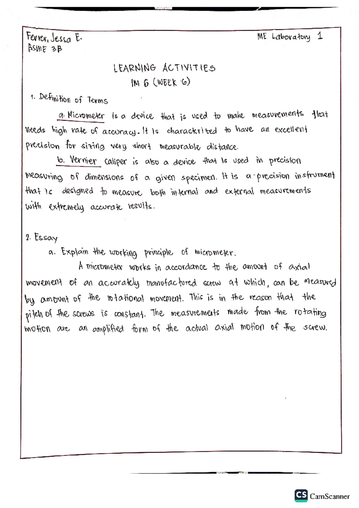 ME Laboratory 1 - Mechanical Engineering - Studocu