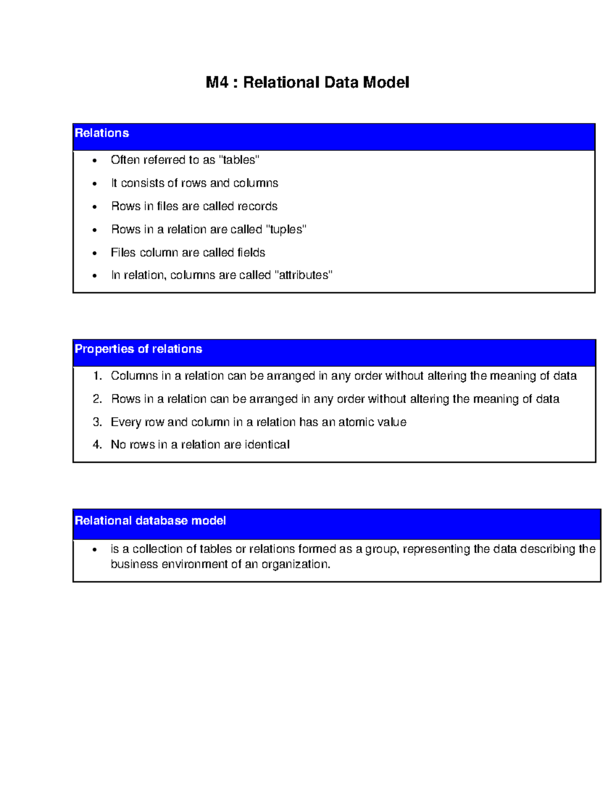 Relational Data Model - Lecture notes 7 - M4 : Relational Data Model ...