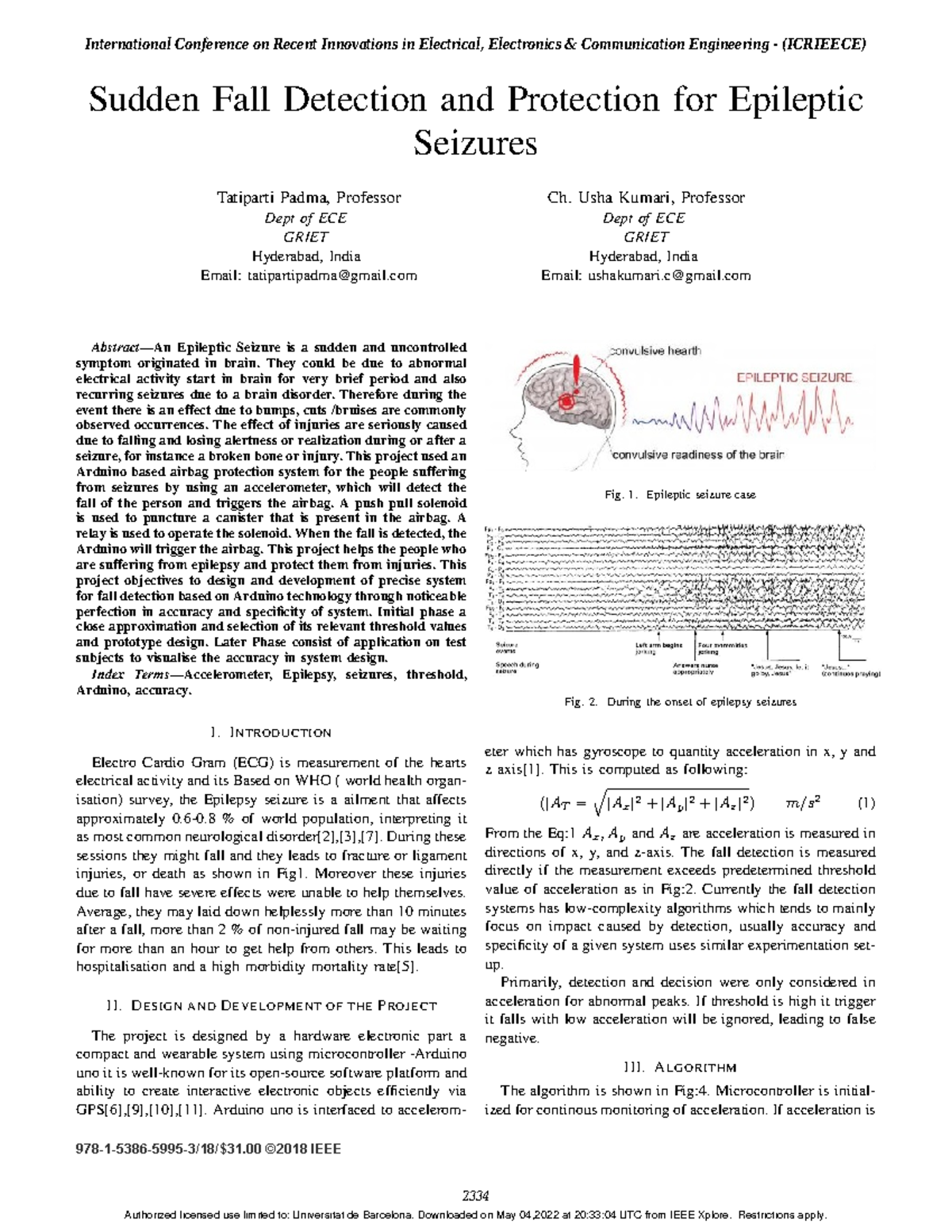 Sudden Fall Detection and Protection for Epileptic Seizures - Sudden ...
