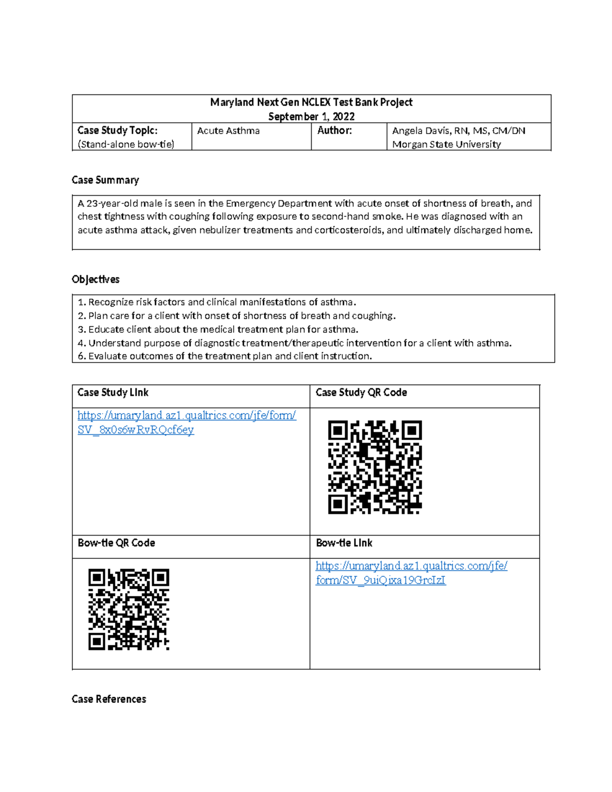 Acute-Asthma - case study - Maryland Next Gen NCLEX Test Bank Project ...