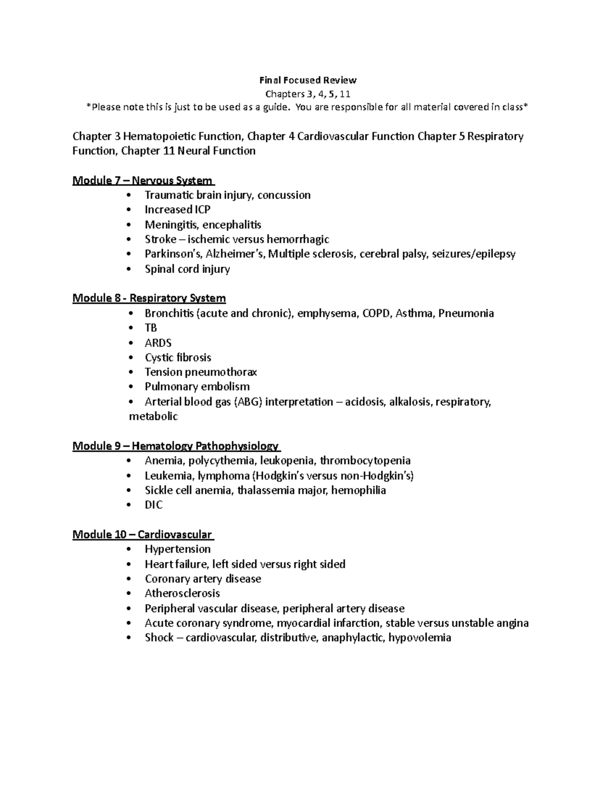 Final Exam Focused Reveiw Winter 2021 - Final Focused Review Chapters 3 ...