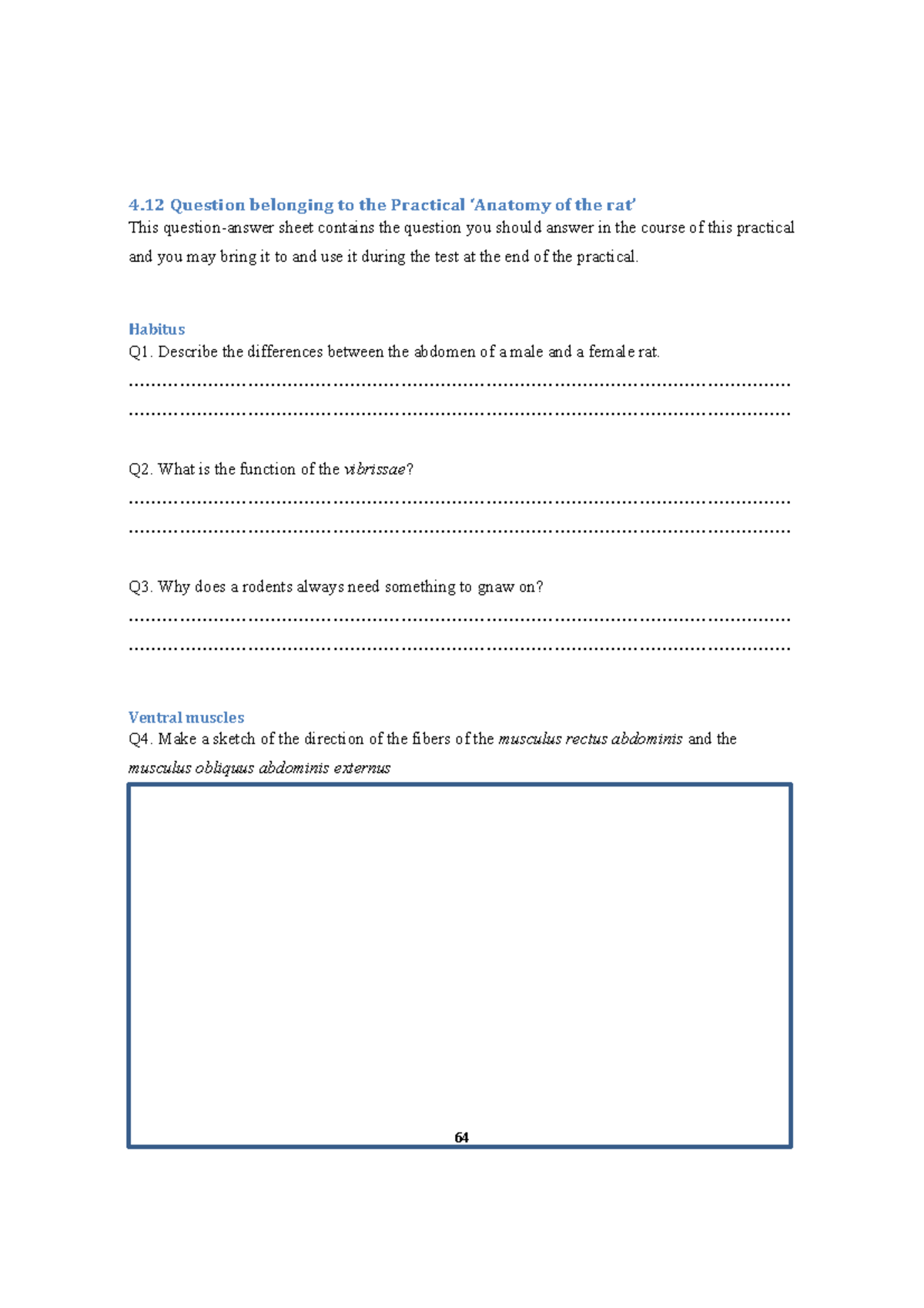 Practicals anatomy RAT - 4 Question belonging to the Practical ‘Anatomy ...