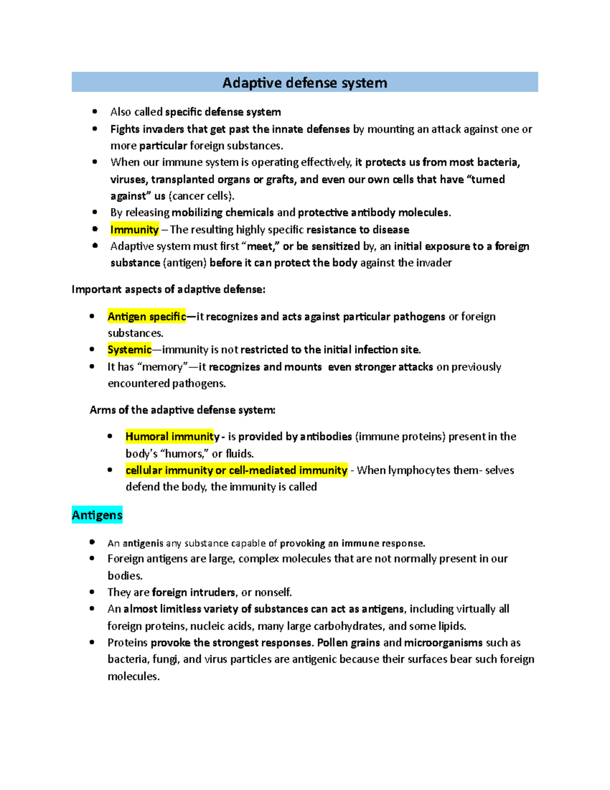 Anaphy Adaptive defense system (Antigen and Antibodies) 2023 NEW ...