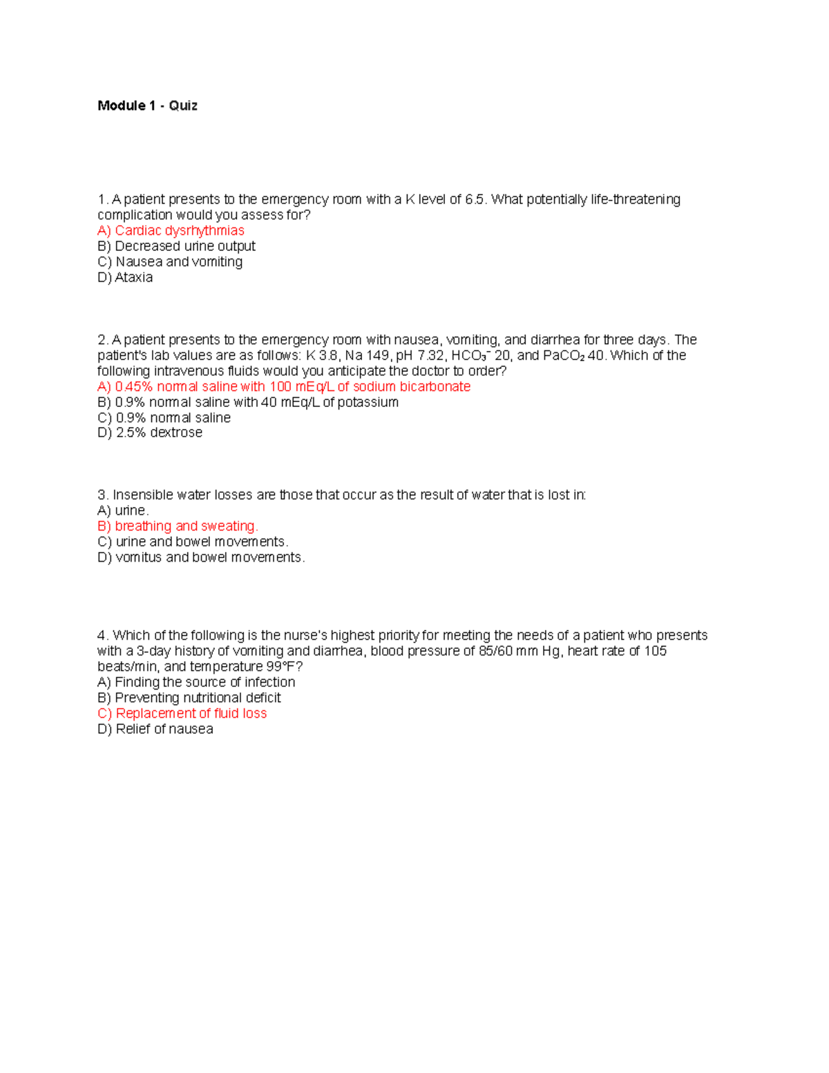 Module 1 Practice QUIZ Pathophysiology- Answers - Module 1 - Quiz A ...