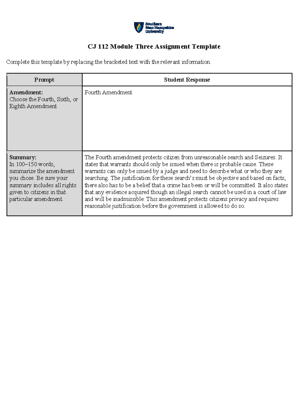 CJ 112 Module Three Assignment Template - CJ 112 Module Three ...
