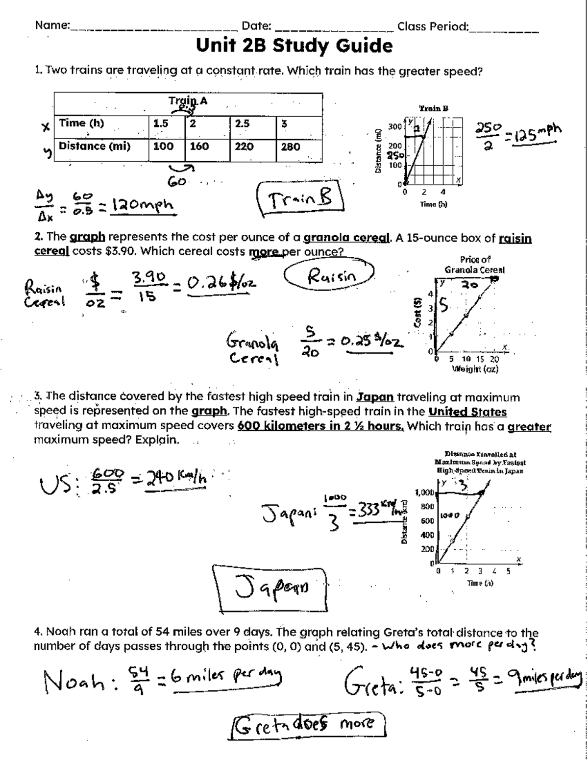 Unit 2B Study Guide Key - fhfdbhfdbhjfbhjd - Name: Date: Class Period: Unit 2B Study Guide 1 ...