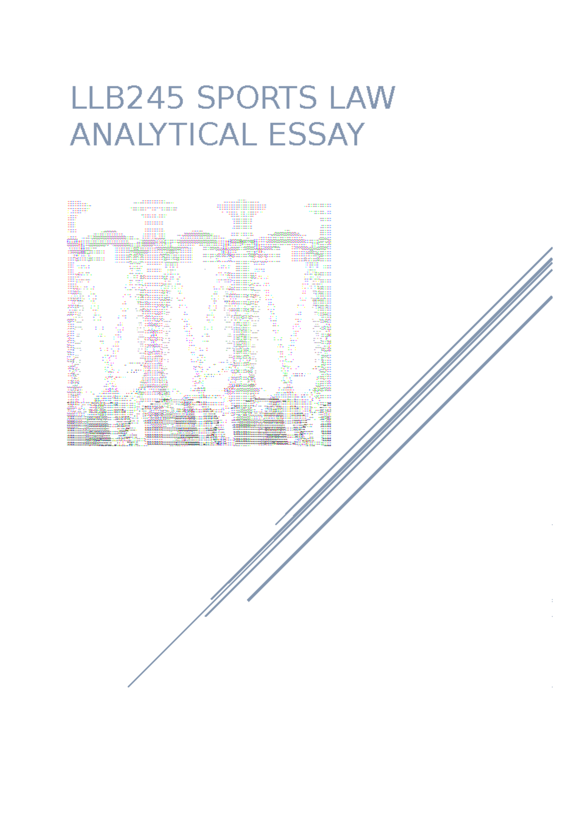 LLB245 Essay - Grade: 6 - LLB245 SPORTS LAW ANALYTICAL ESSAY Chosen ...