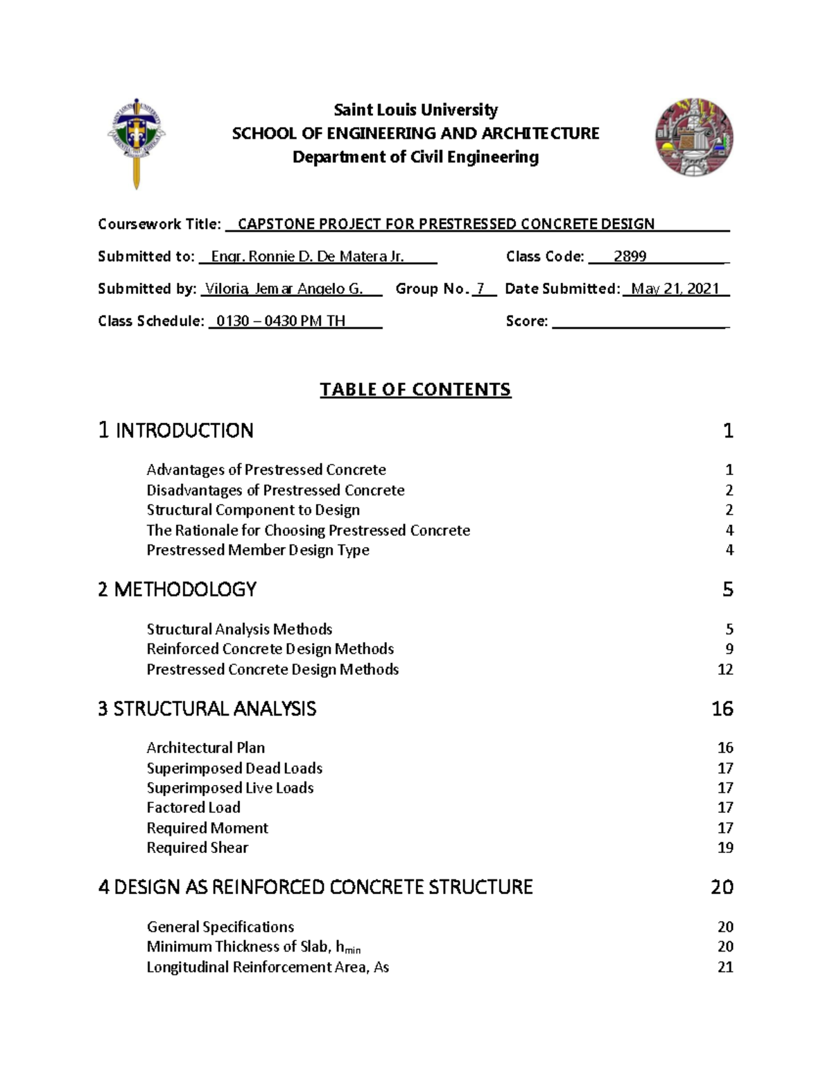 Capstone Project FOR Prestressed Concrete Design - Saint Louis ...