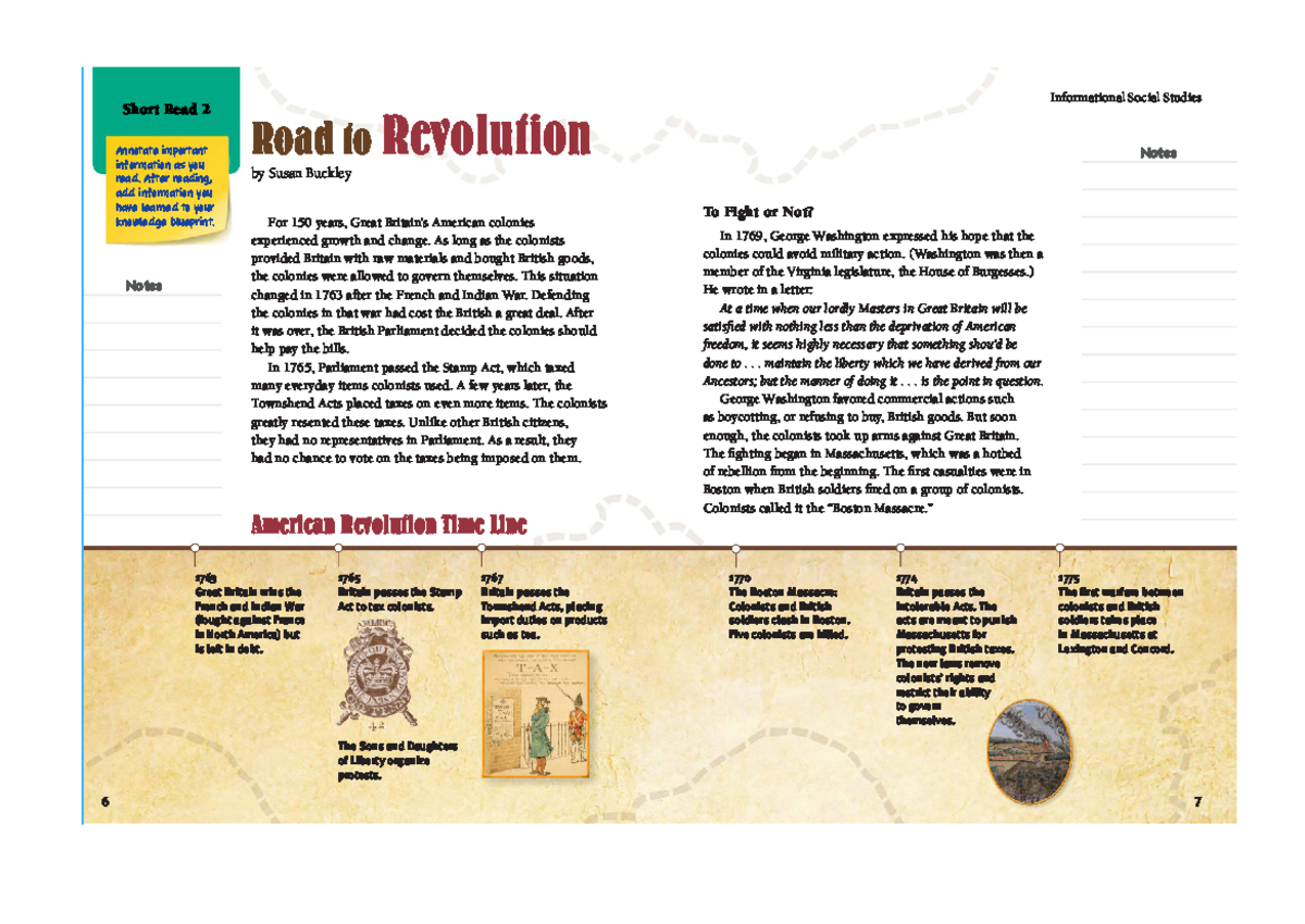 Unit 7 Conflicts That Shaped a Nation (Gr. 5) (page 6-7) Benchmark ...