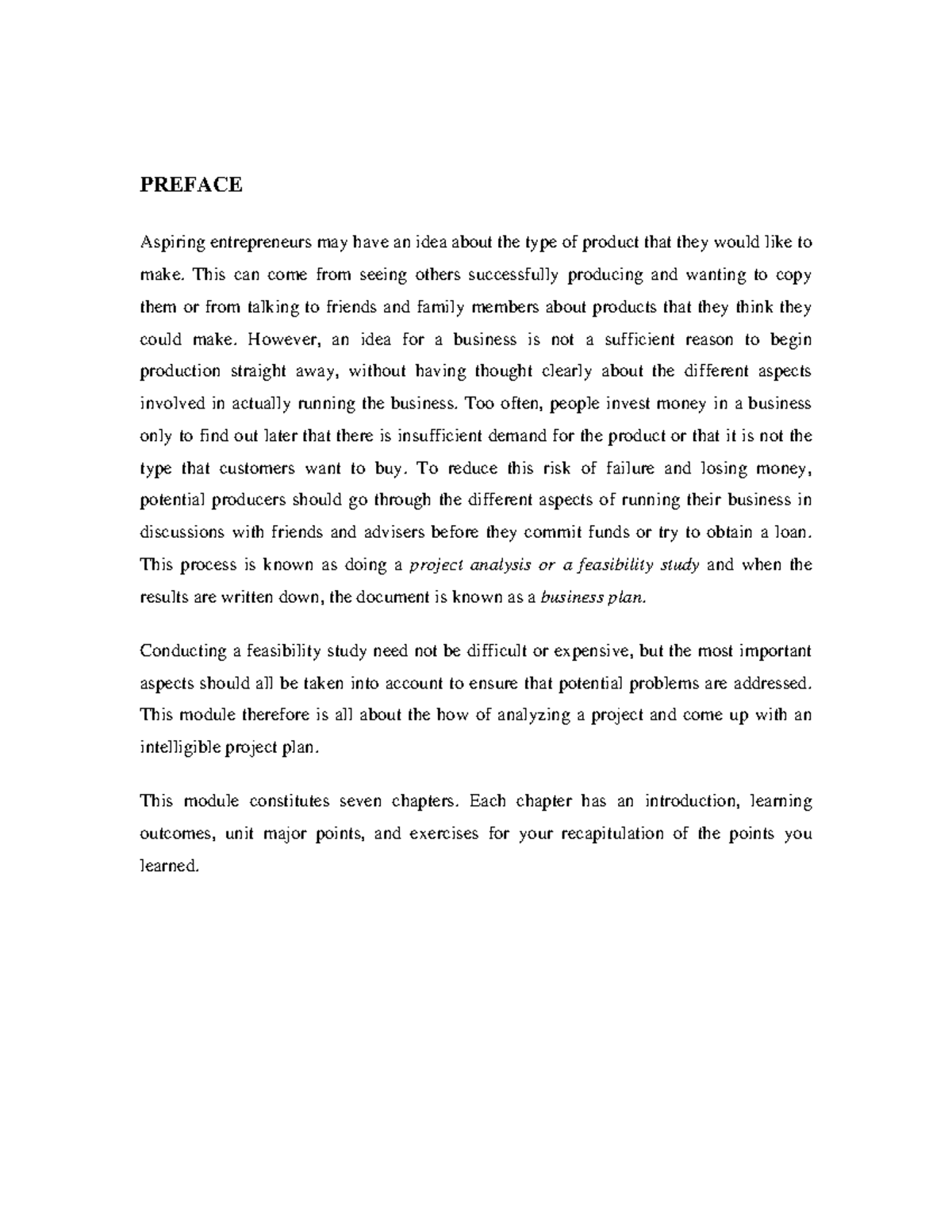 Preface Project Preface Aspiring Entrepreneurs May Have An Idea