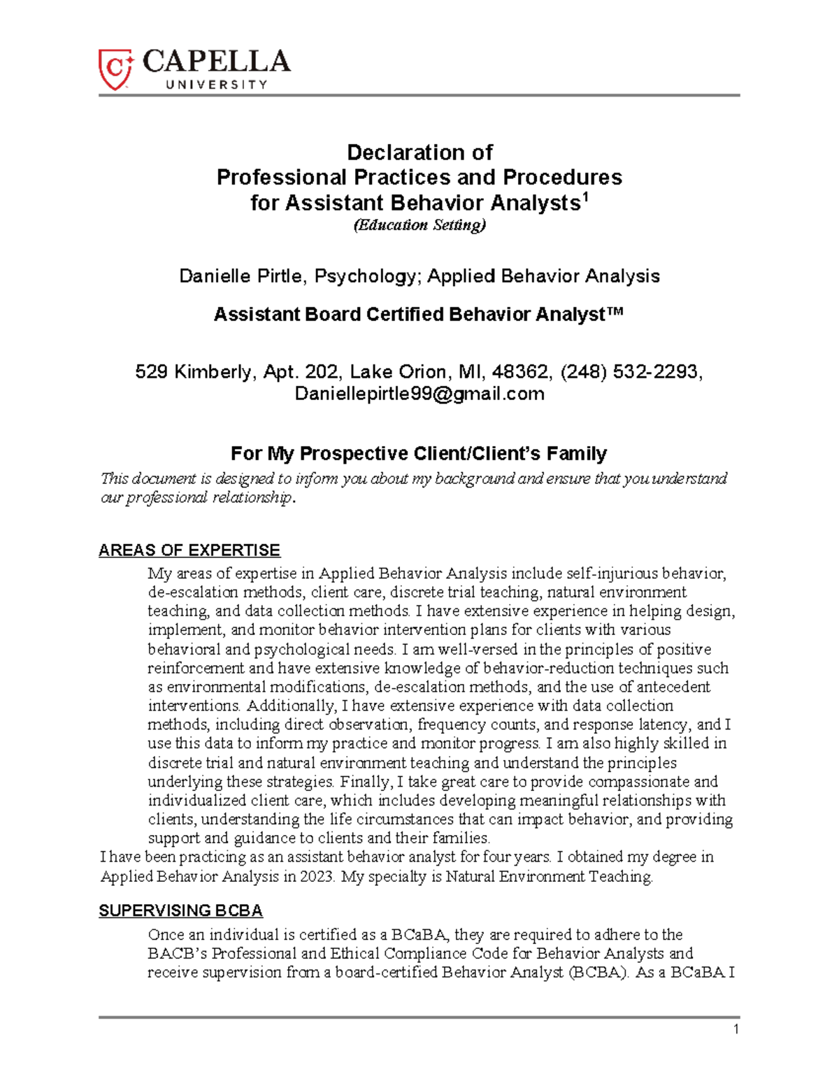 Cf declaration professional practice template - Declaration of ...