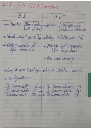 AC analysis Field Effect transistor - Electronic Circuits (2) - Studocu