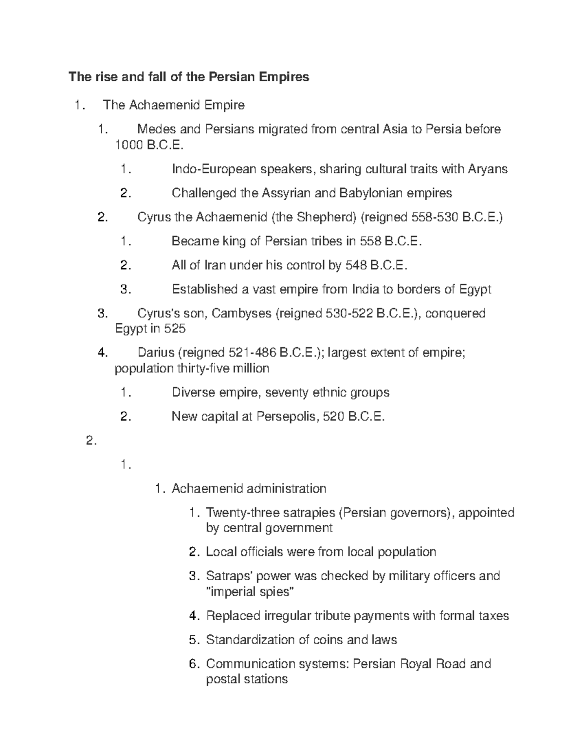 The rise and fall of the Persian Empires - C. Indo-European speakers ...