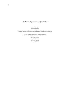 Healthcare Policy Analysis task 2 - Healthcare Policy Analysis Dawn ...